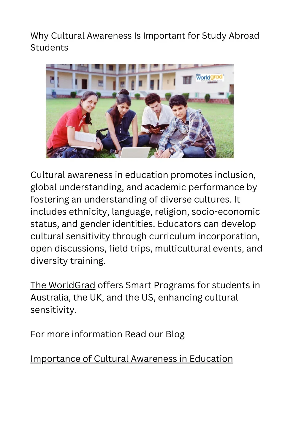 PPT - Why Cultural Awareness Is Important for Study Abroad Students ...