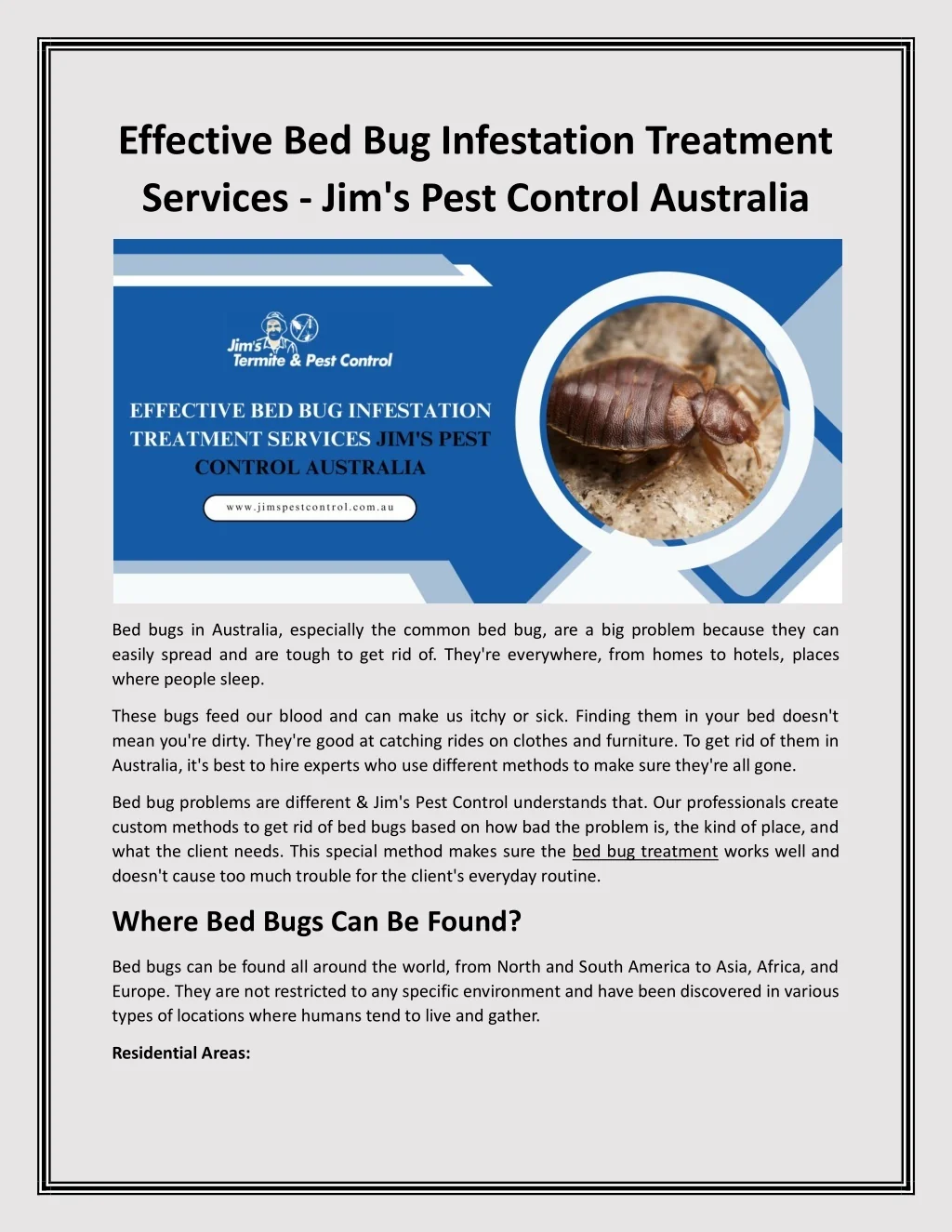 Ppt Effective Bed Bug Infestation Treatment Services Powerpoint