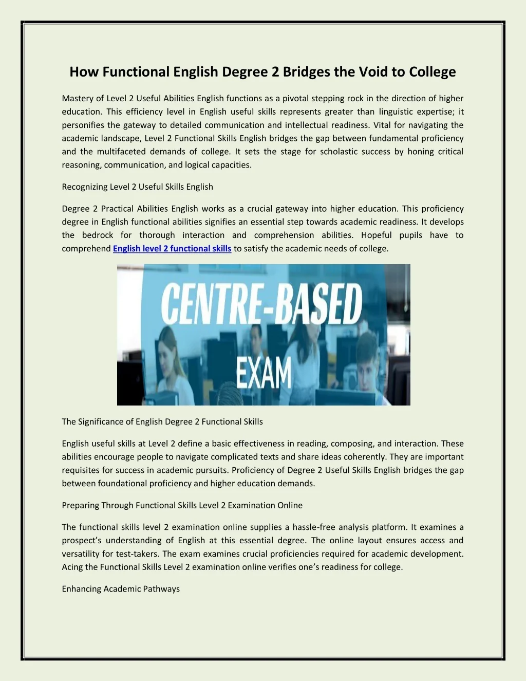 PPT - How Functional English Degree 2 Bridges the Void to PowerPoint ...