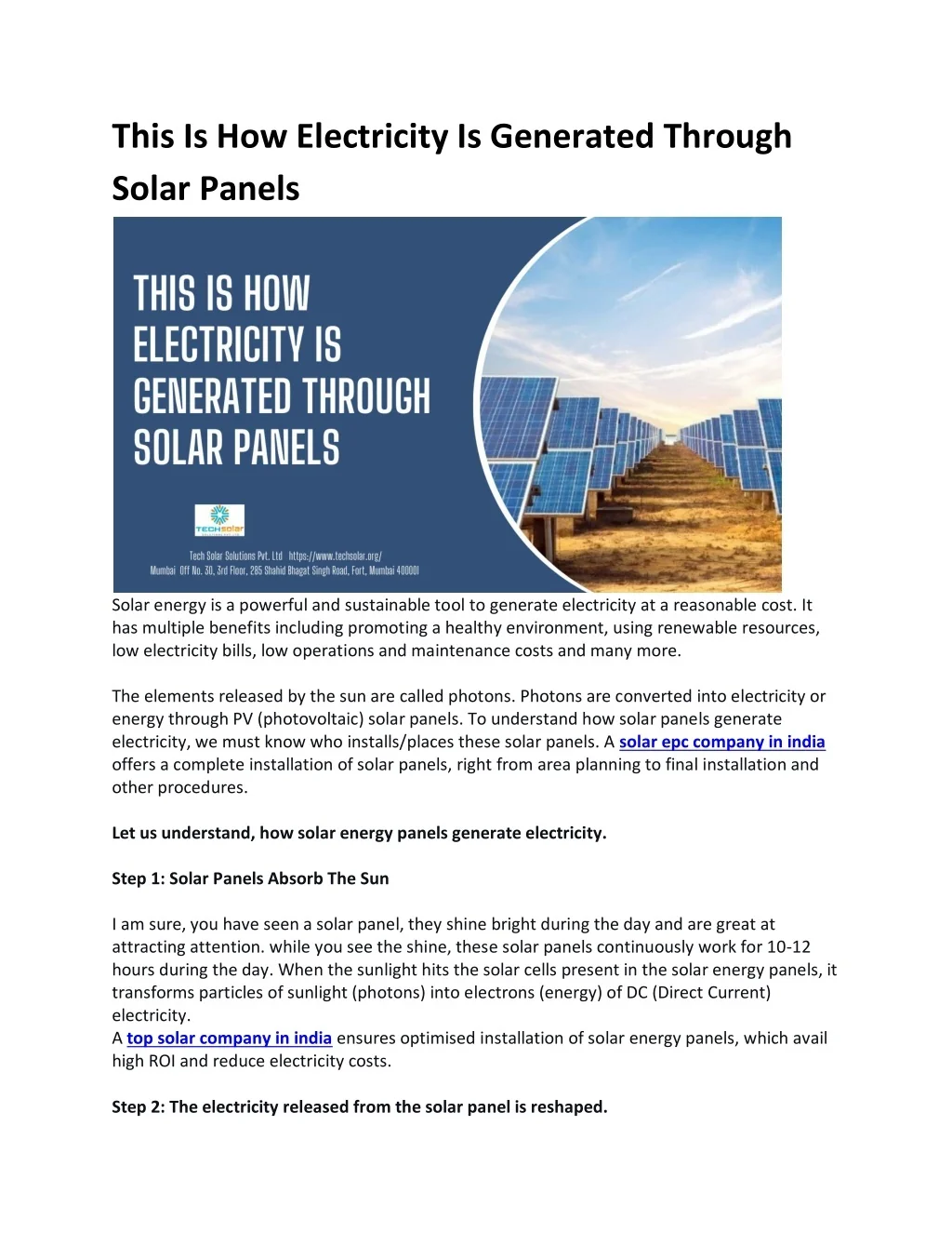PPT - This Is How Electricity Is Generated Through Solar Panels ...