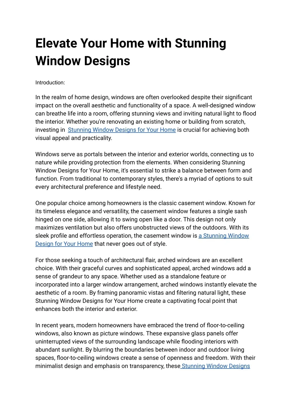 PPT - Stunning window designs PowerPoint Presentation, free download ...