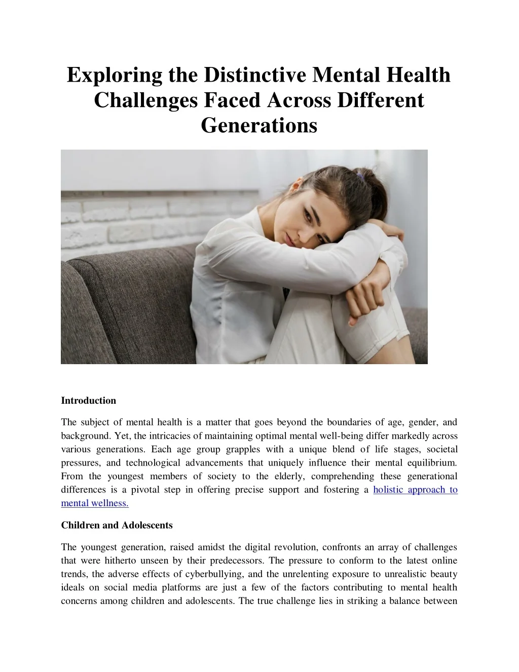 PPT - Exploring the Distinctive Mental Health Challenges Faced Across ...