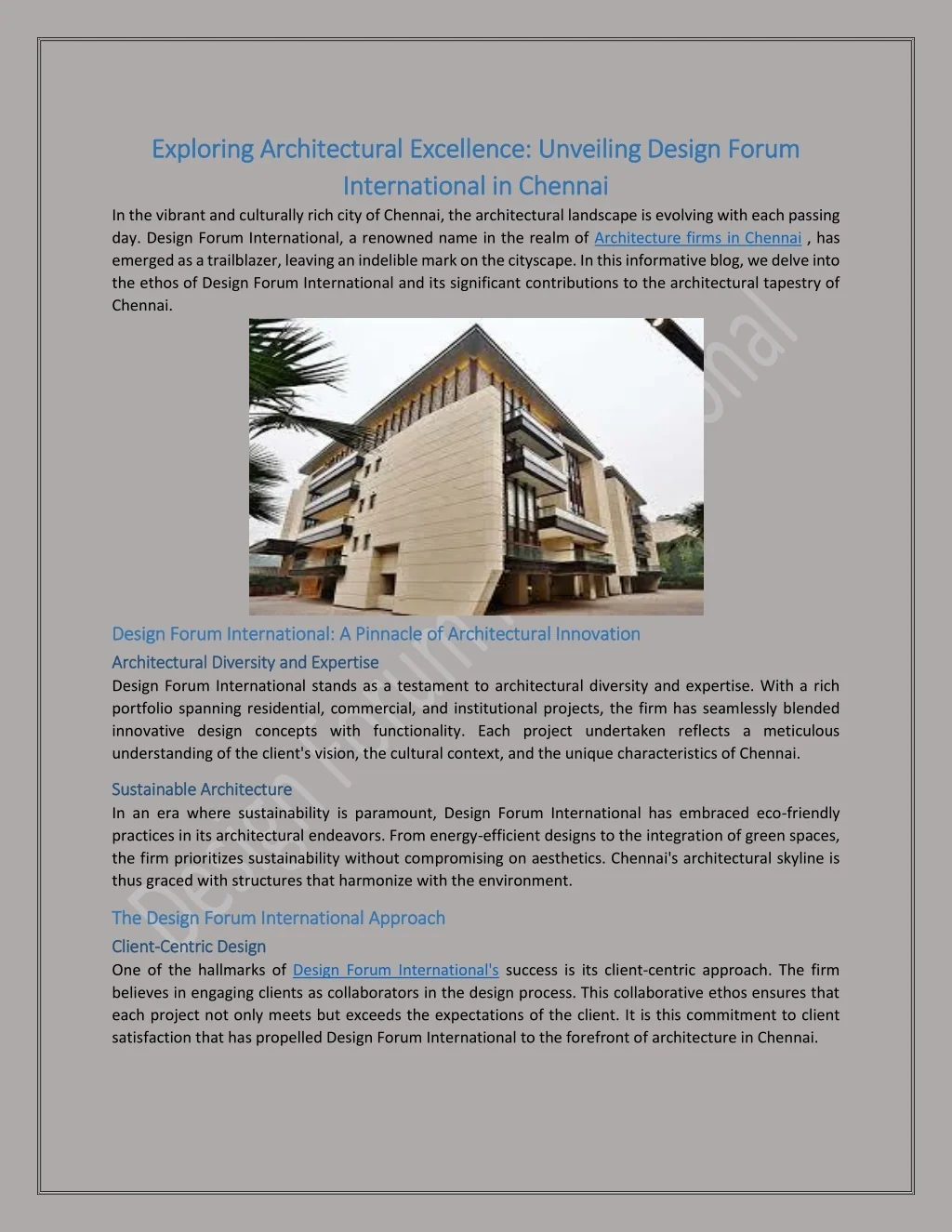 PPT - Exploring Architectural Excellence: Unveiling Design Forum ...