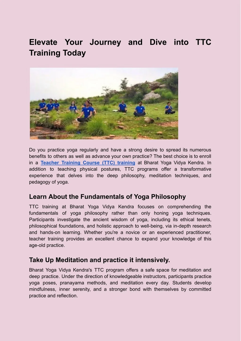 PPT - Elevate Your Journey and Dive into TTC Training Today PowerPoint ...