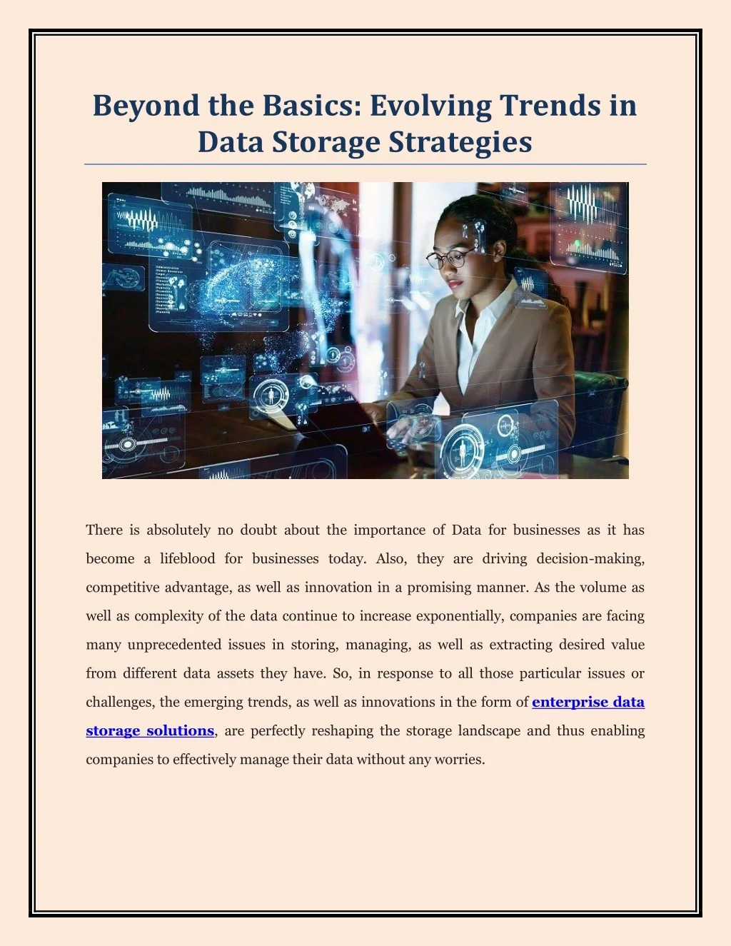 PPT - Beyond the Basics - Evolving Trends in Data Storage Strategies ...
