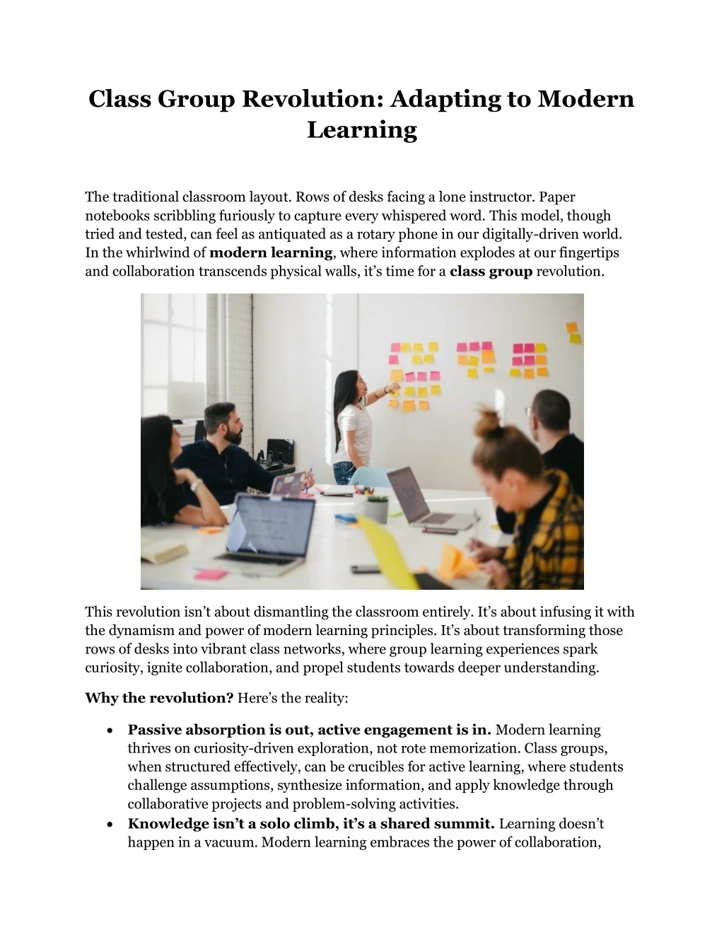 PPT - Class Group Revolution Adapting to Modern Learning PowerPoint ...