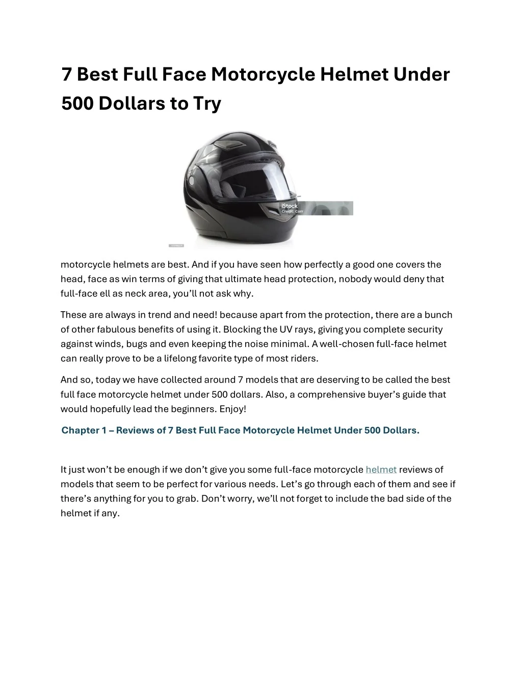 PPT - 7 Best Full Face Motorcycle Helmet Under 500 Dollars to Try ...