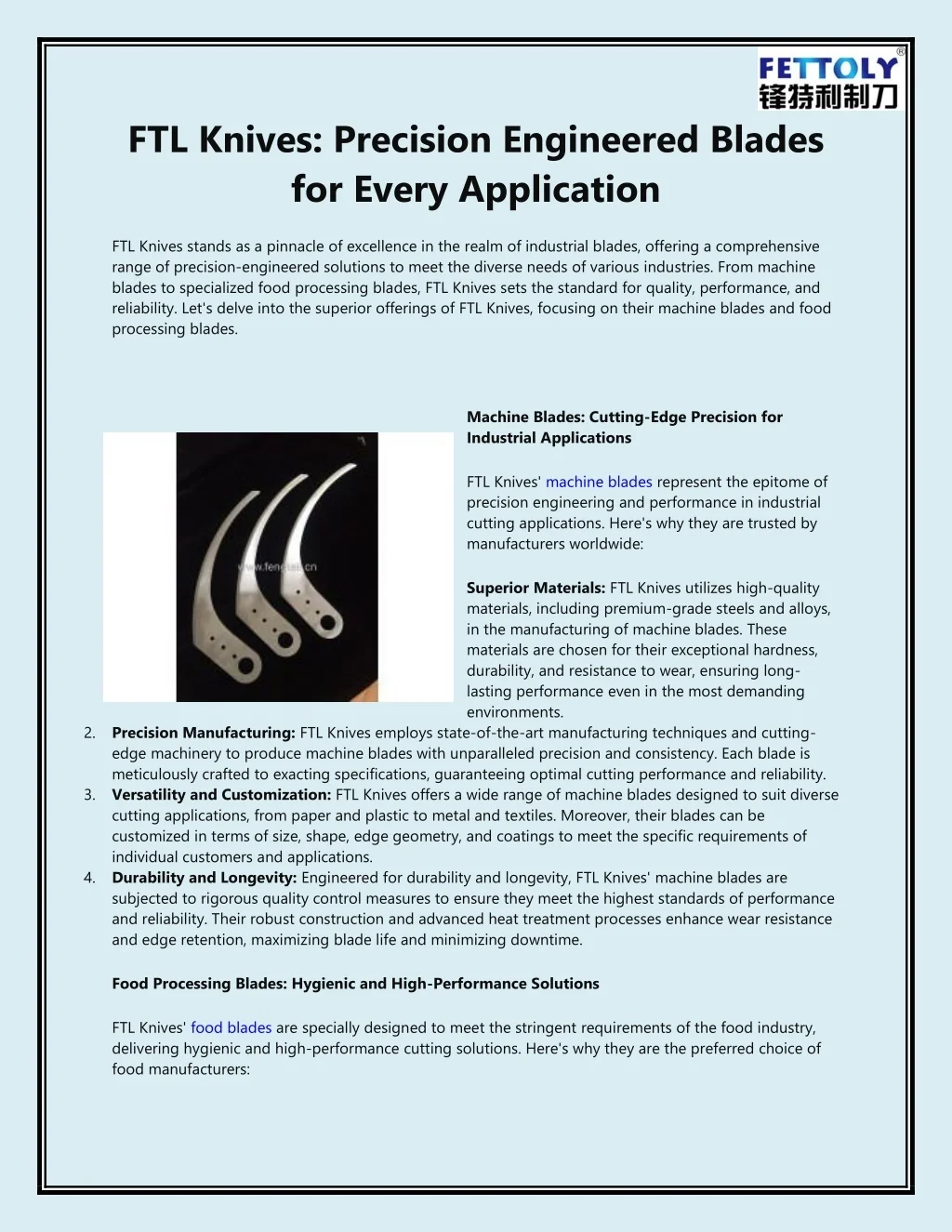PPT - How FTL Knives Redefines Precision and Performance with Food ...