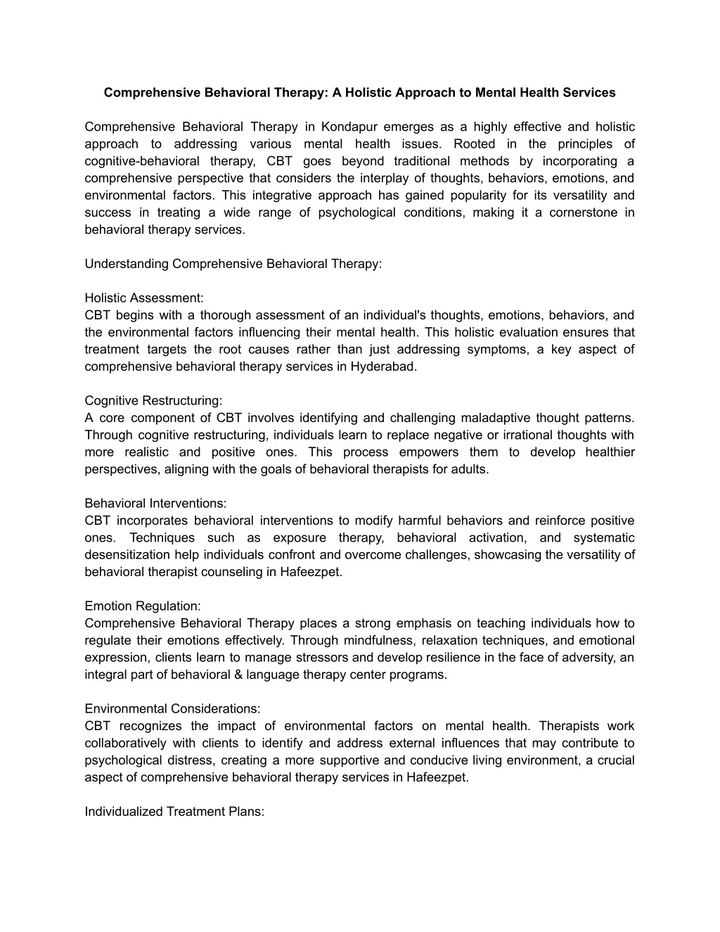 PPT - Comprehensive Behavioral Therapy_ A Holistic Approach to Mental ...