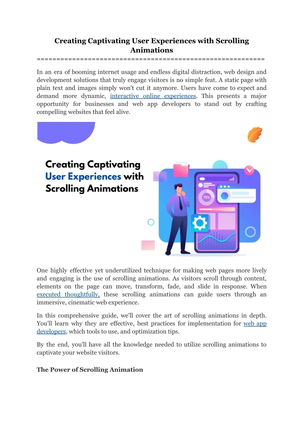 PPT - Creating Captivating User Experiences with Scrolling Animations PowerPoint Presentation ...