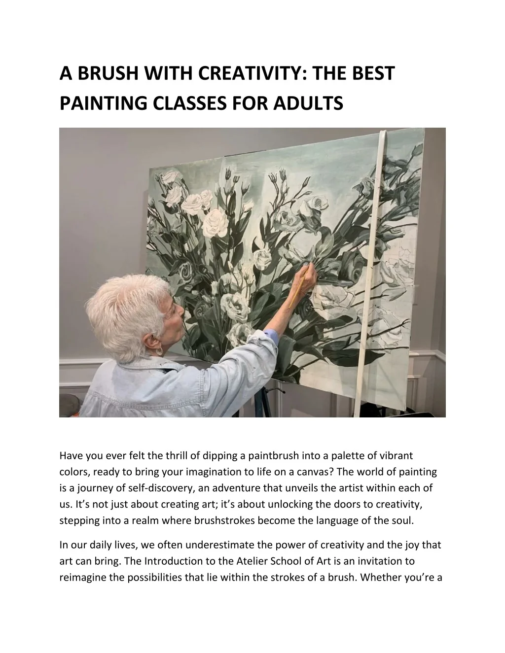 PPT - Explore Your Creativity With Painting Classes For Adult ...