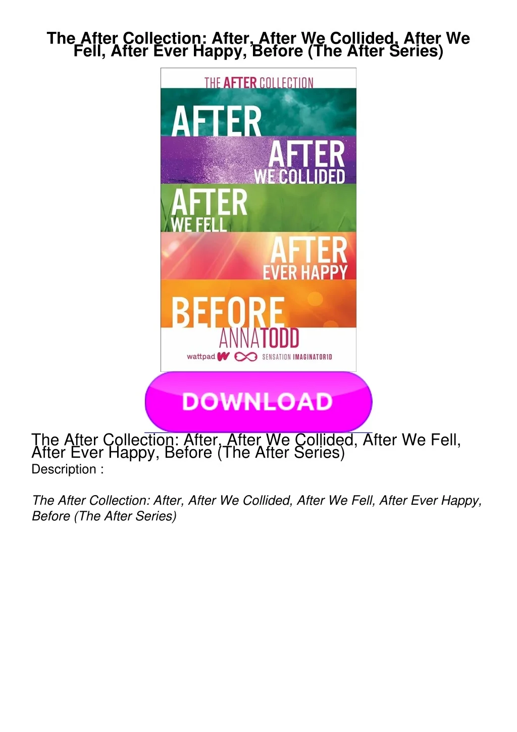 PPT - KINDLE The After Collection: After, After We Collided, After We ...