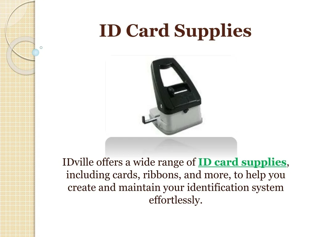 PPT - ID Card Supplies PowerPoint Presentation, free download - ID:12929442