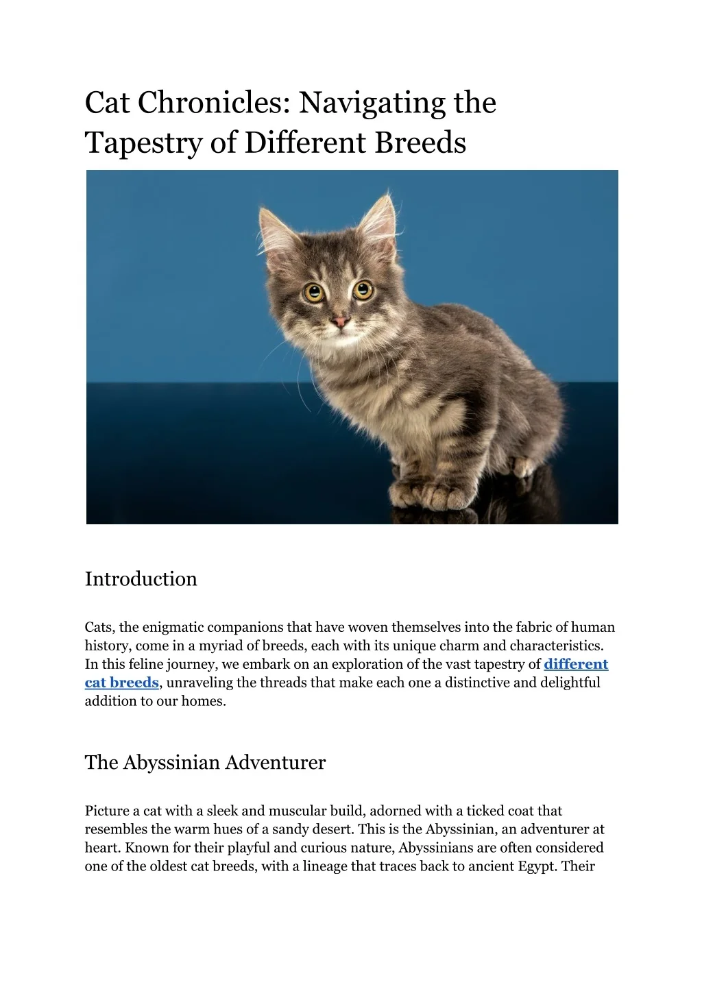 PPT - Cat Chronicles_ Navigating the Tapestry of Different Breeds ...