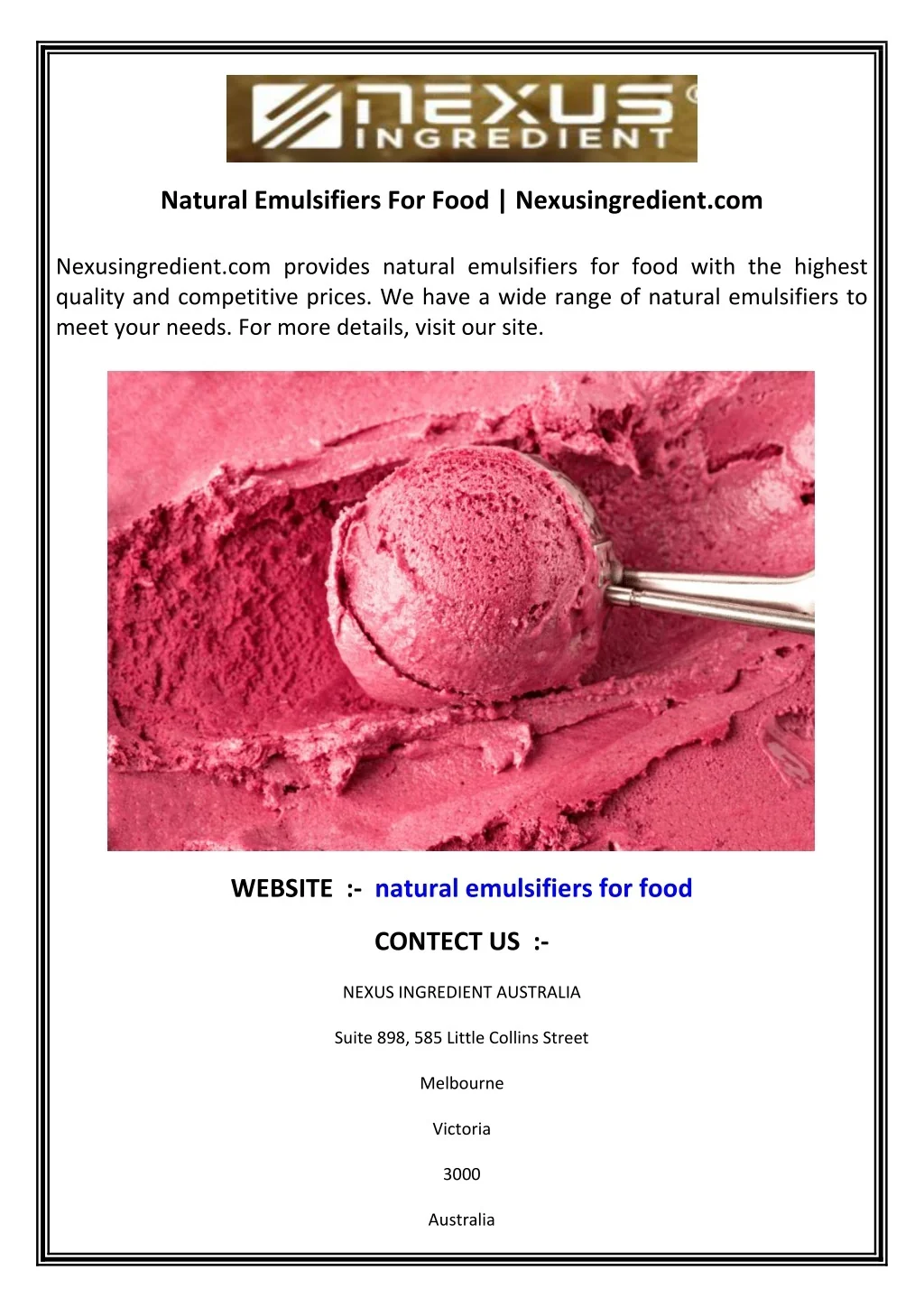 PPT - Natural Emulsifiers For Food Nexusingredient.com PowerPoint ...