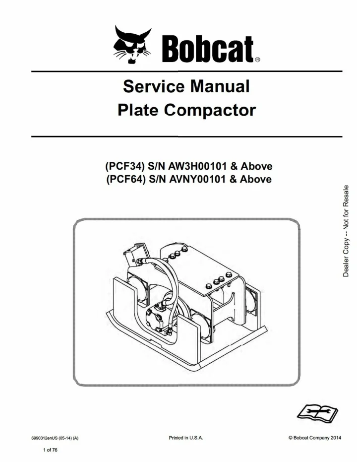 PPT - Bobcat PCF34 Plate Compactor Service Repair Manual SN AW3H00101 ...