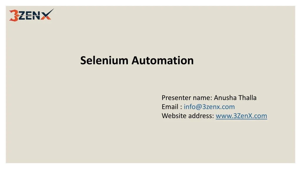 PPT - Selenium Automation.3zen PowerPoint Presentation, free download ...