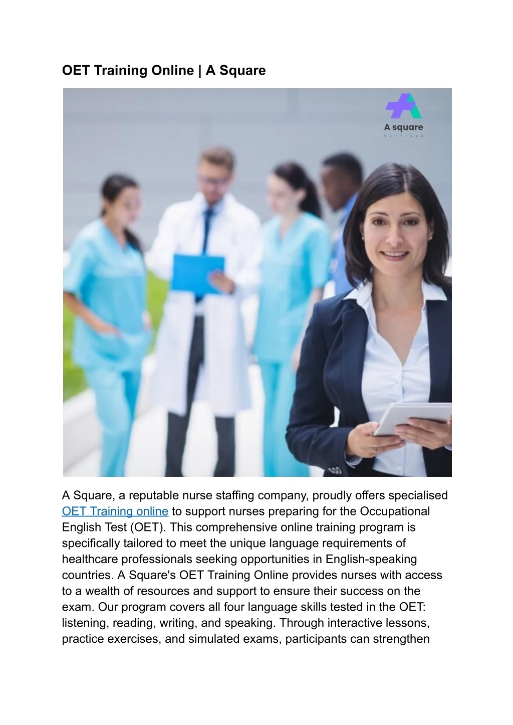 PPT - OET Training Online _ A Square PowerPoint Presentation, free ...