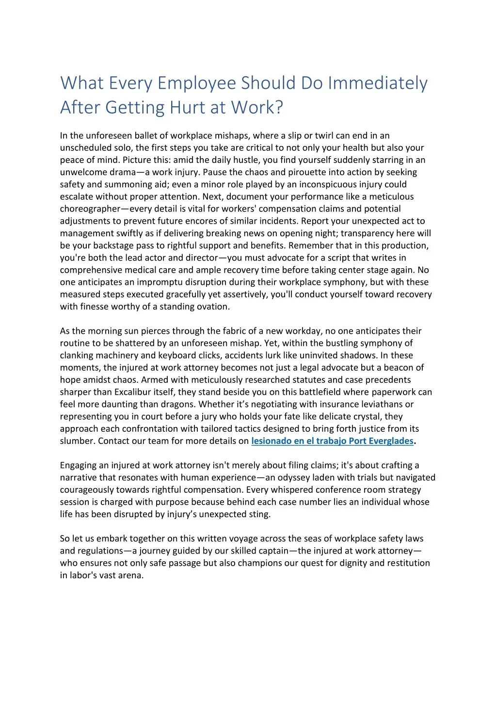 PPT - What Every Employee Should Do Immediately After Getting Hurt at ...