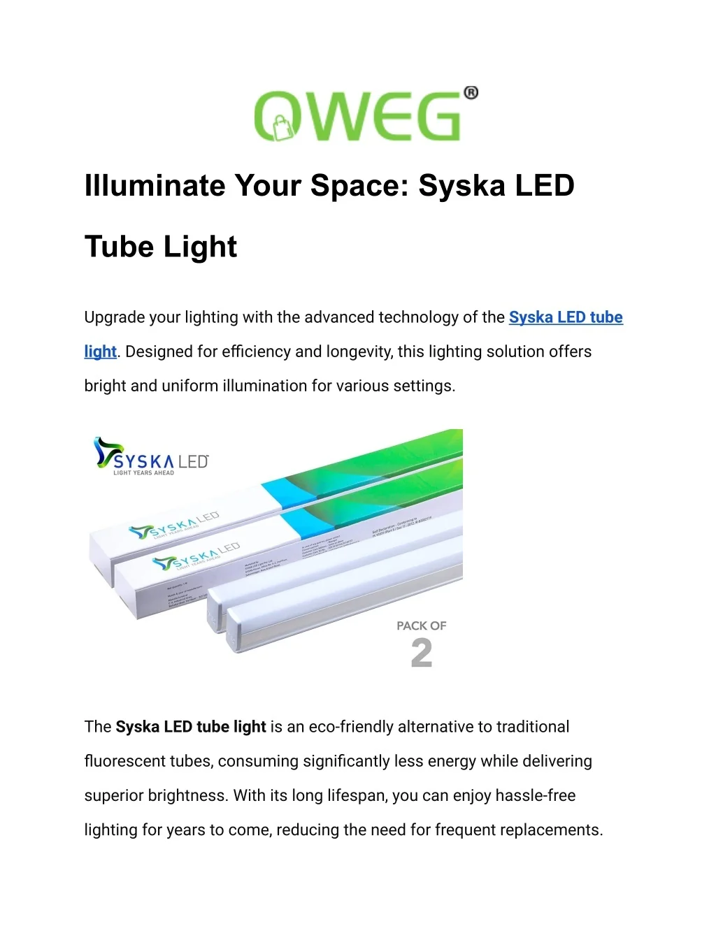 PPT - Illuminate Your Space: Syska LED Tube Light PowerPoint ...