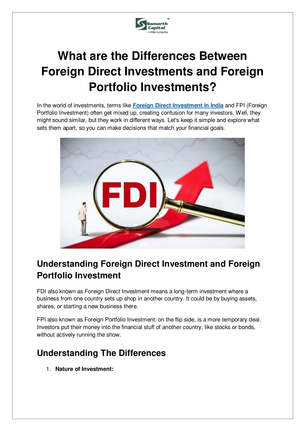 PPT - What are the Differences Between Foreign Direct Investments and ...