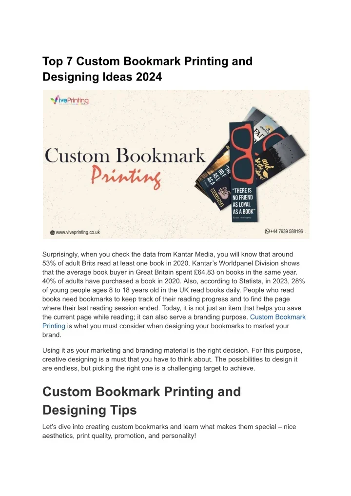 PPT - Top 7 Custom Bookmark Printing and Designing Ideas 2024 (1 ...