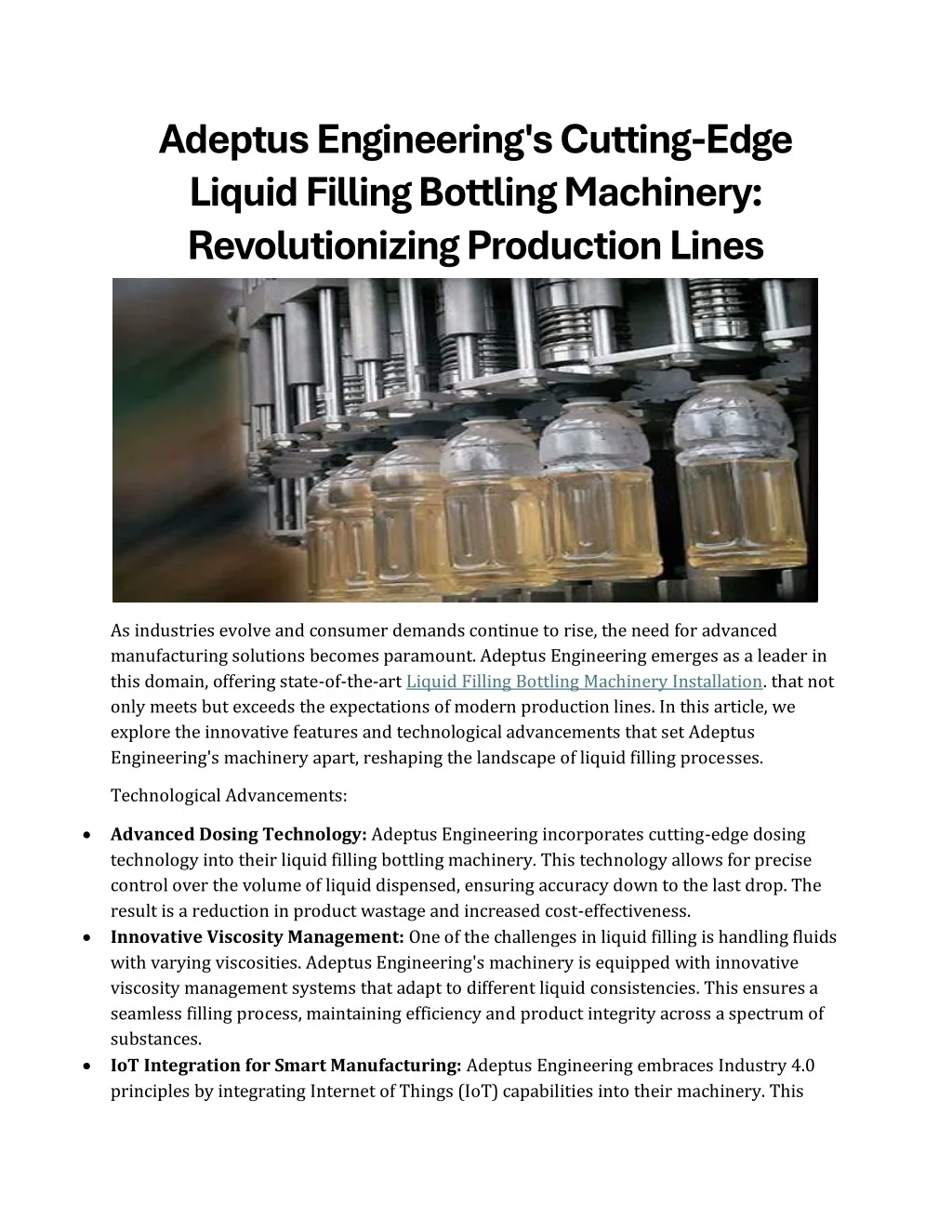 PPT - Adeptus Engineering's Cutting-Edge Liquid Filling Bottling M ...