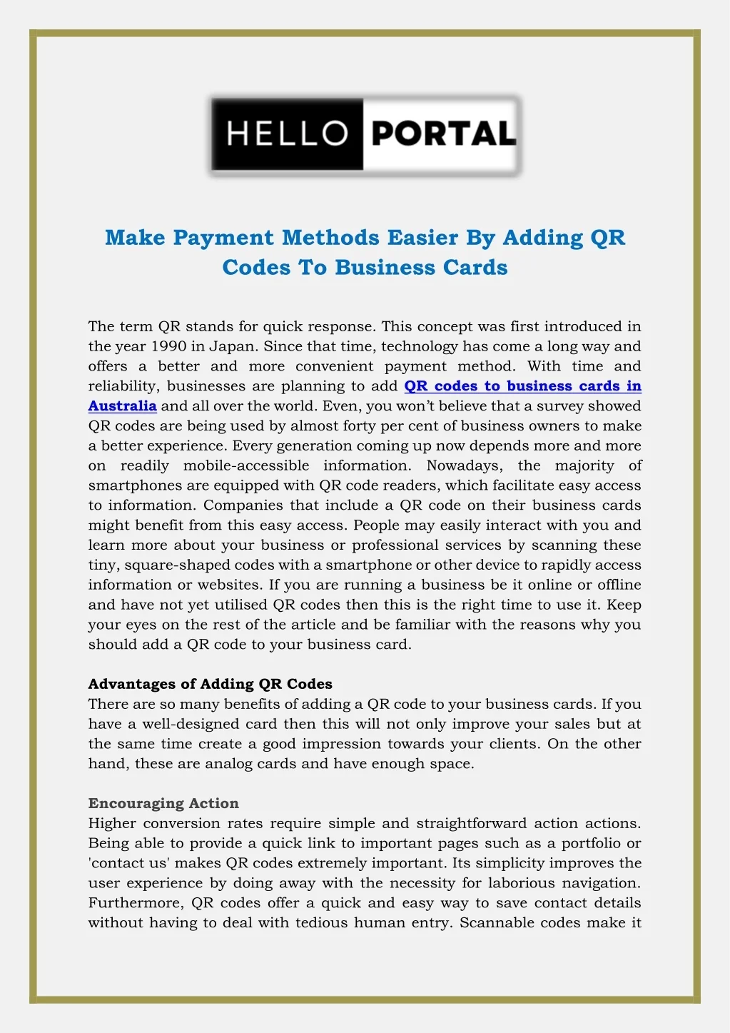 PPT - Make Payment Methods Easier By Adding QR Codes To Business Cards ...