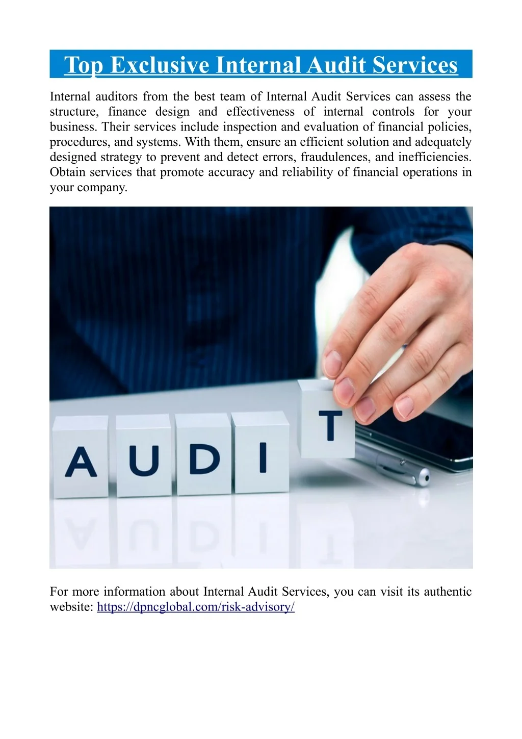 PPT - Top Exclusive Internal Audit Services PowerPoint Presentation ...