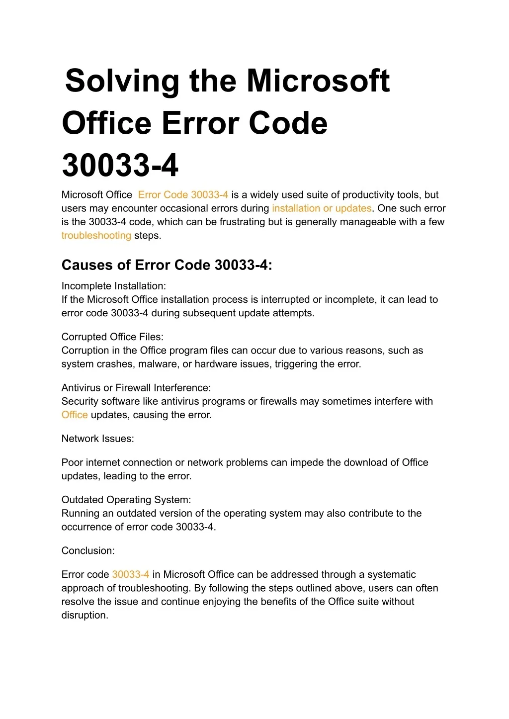 Ppt Solving The Microsoft Office Error Code 30033 4 Powerpoint Presentation Id 12940292