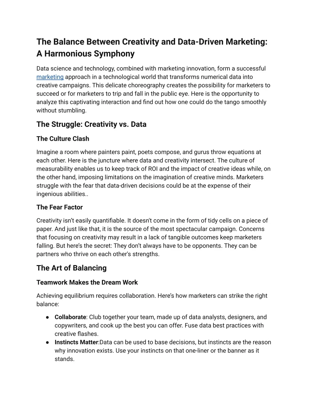 PPT - The Art of Balancing: Creativity and Data-Driven Marketing ...