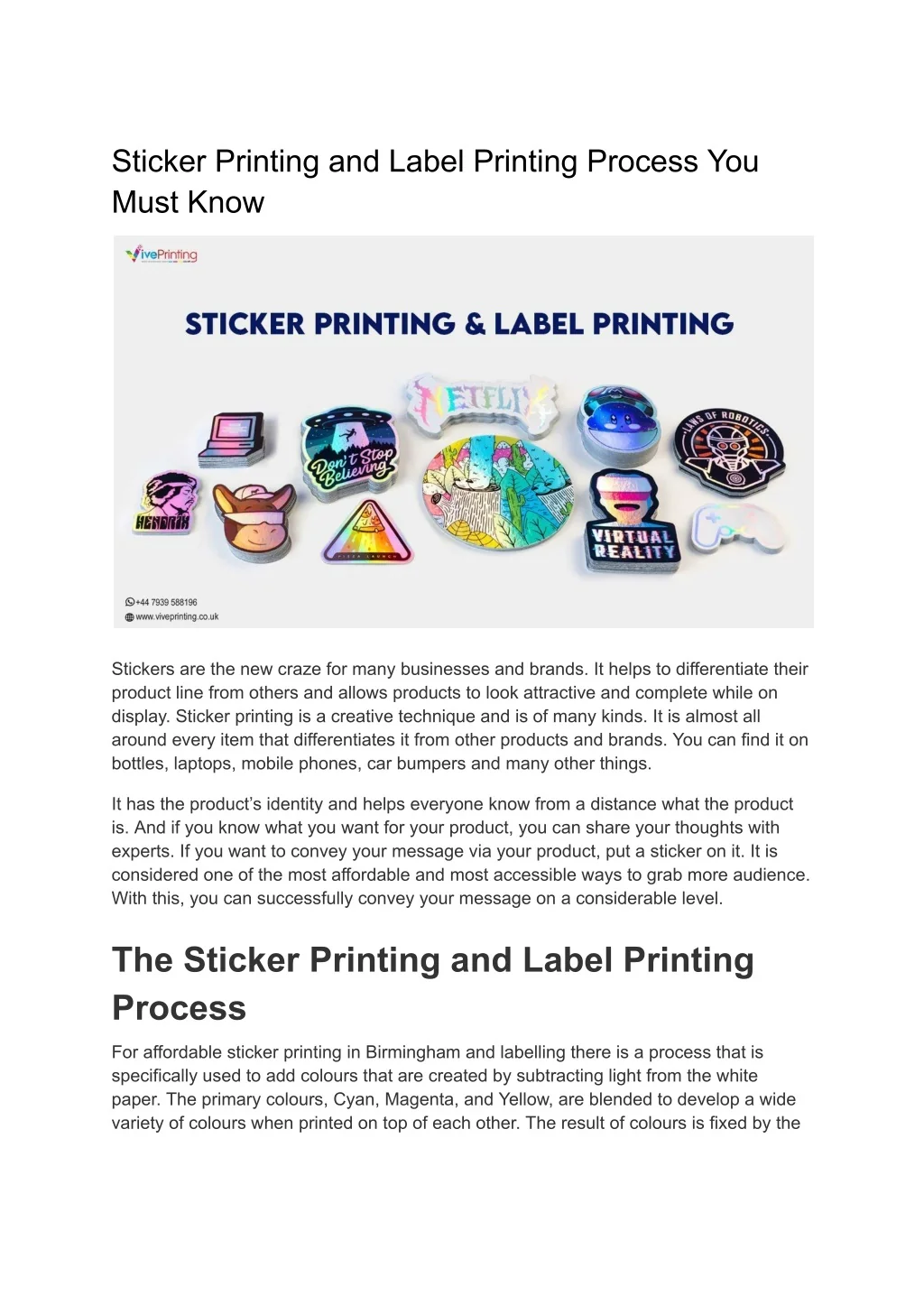 PPT - Sticker Printing and Label Printing Process You Must Know ...