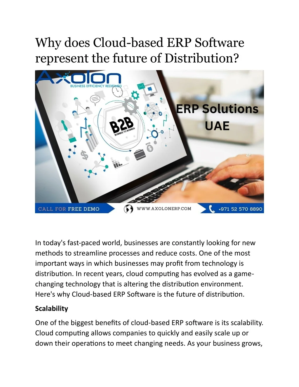 PPT - Why does Cloud based ERP Software represent the future of Distribution PowerPoint ...
