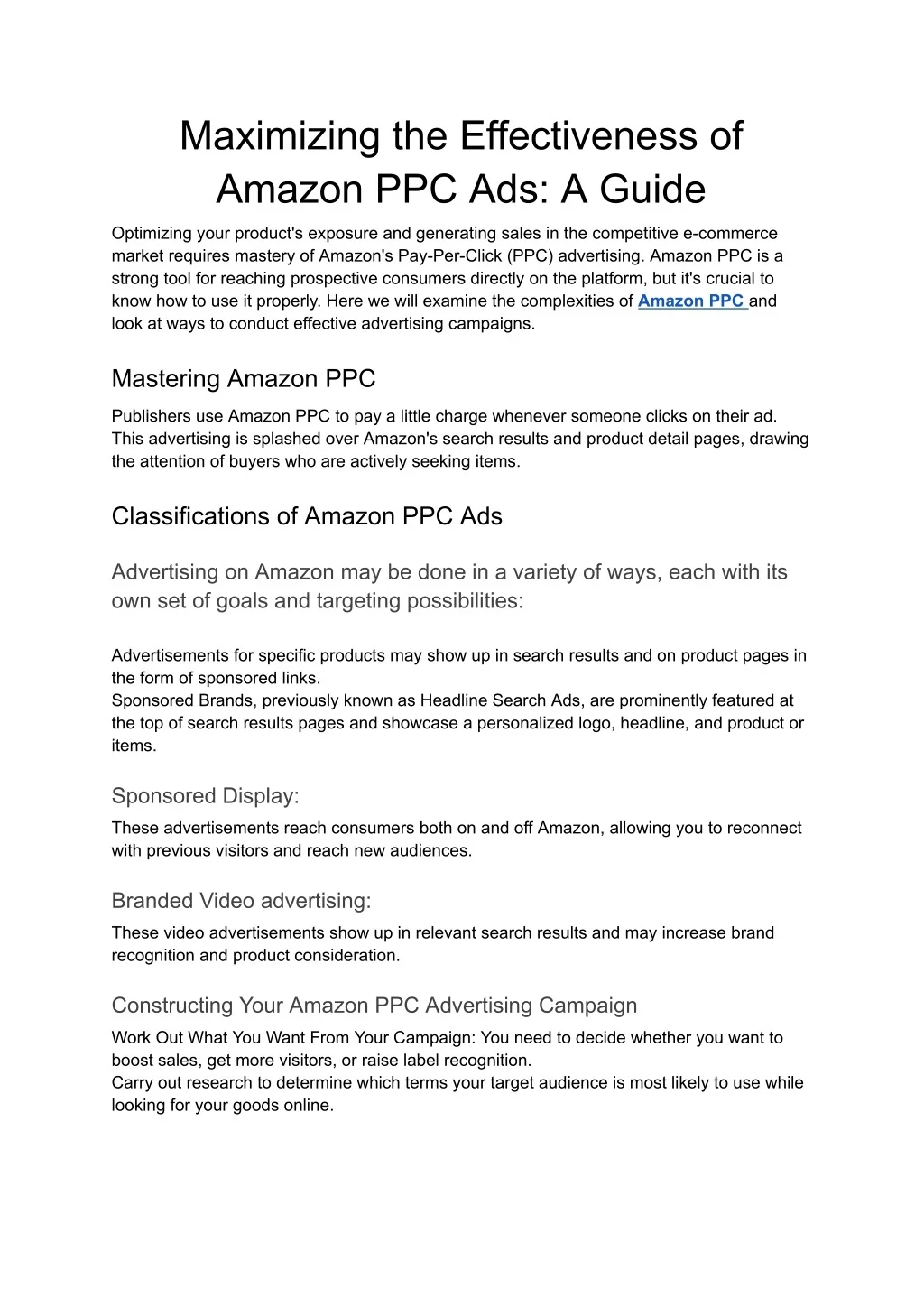 PPT - Maximizing the Effectiveness of Amazon PPC Ads_ A Guide - Google ...
