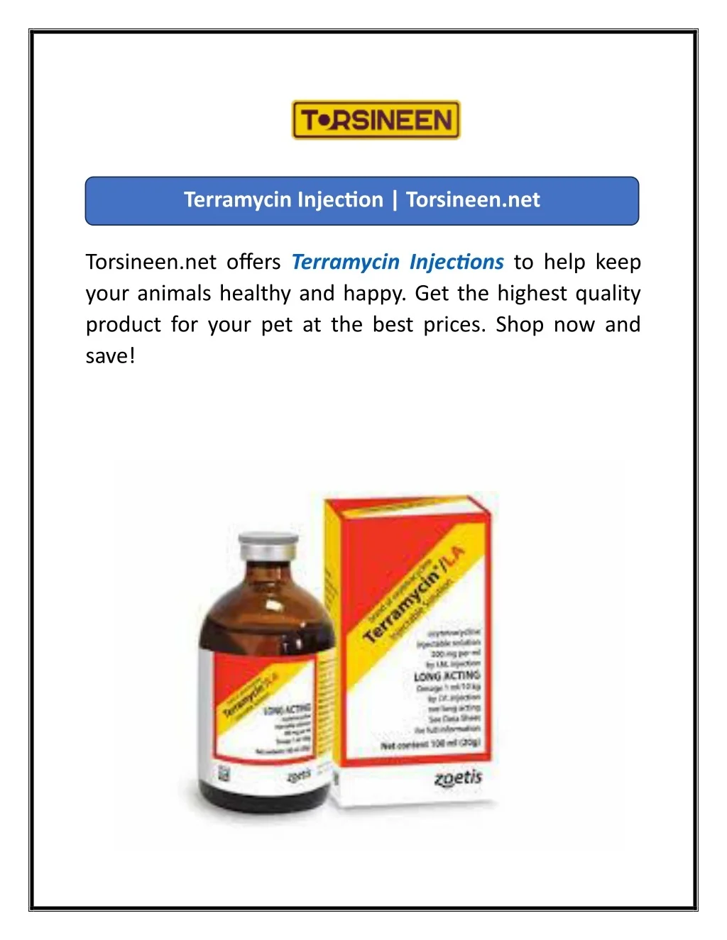 PPT - Terramycin Injection Torsineen.net PowerPoint Presentation, free ...