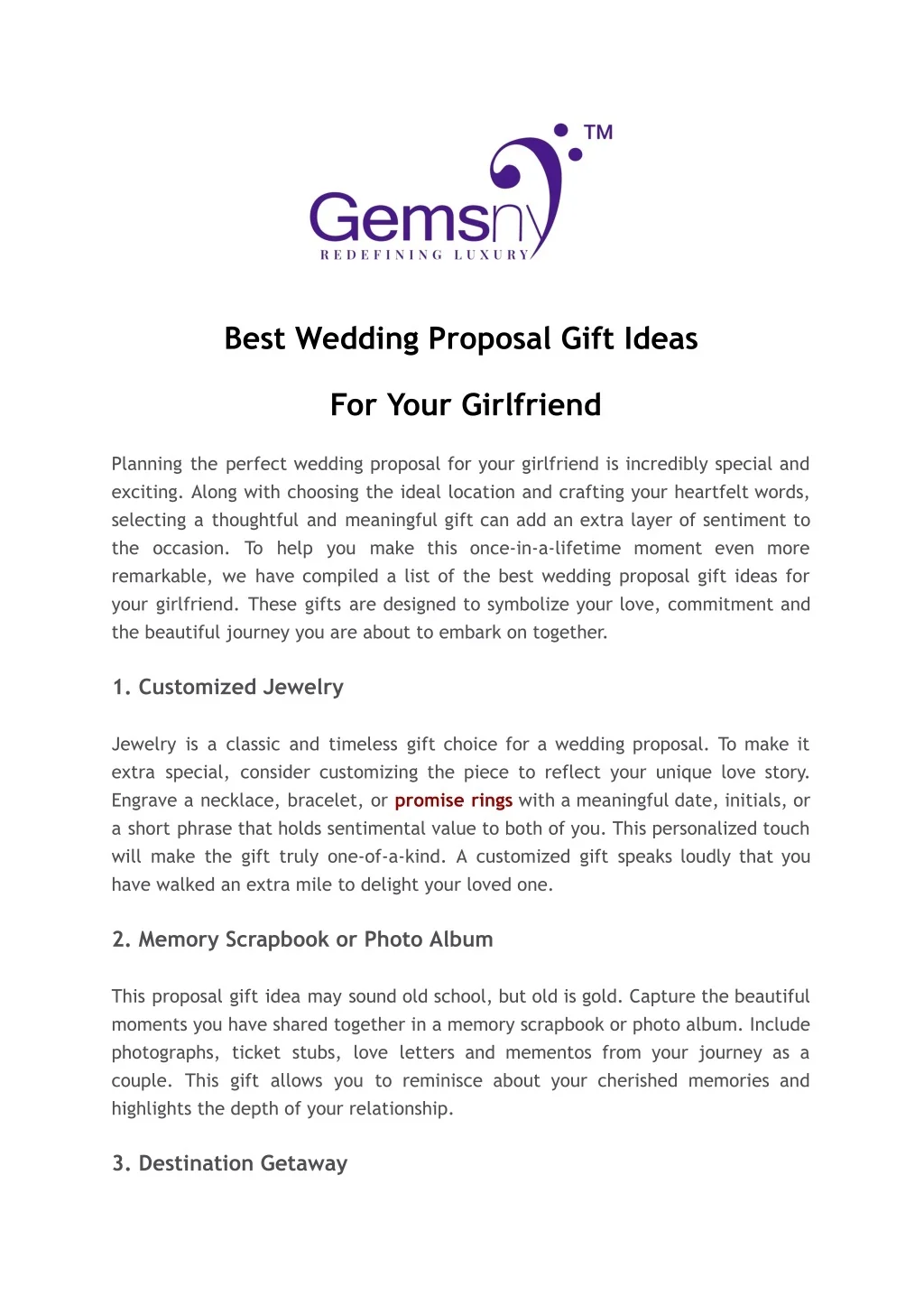 PPT - The Best Wedding Proposal Gift Ideas to Show Your Girlfriend You ...