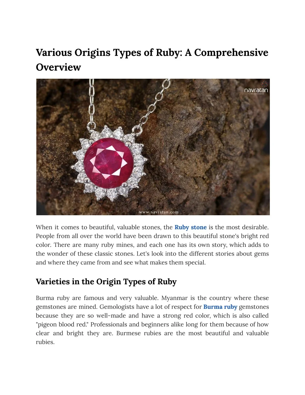PPT - Various Origin Types of Ruby_ A Comprehensive Overview PowerPoint Presentation - ID:12961535