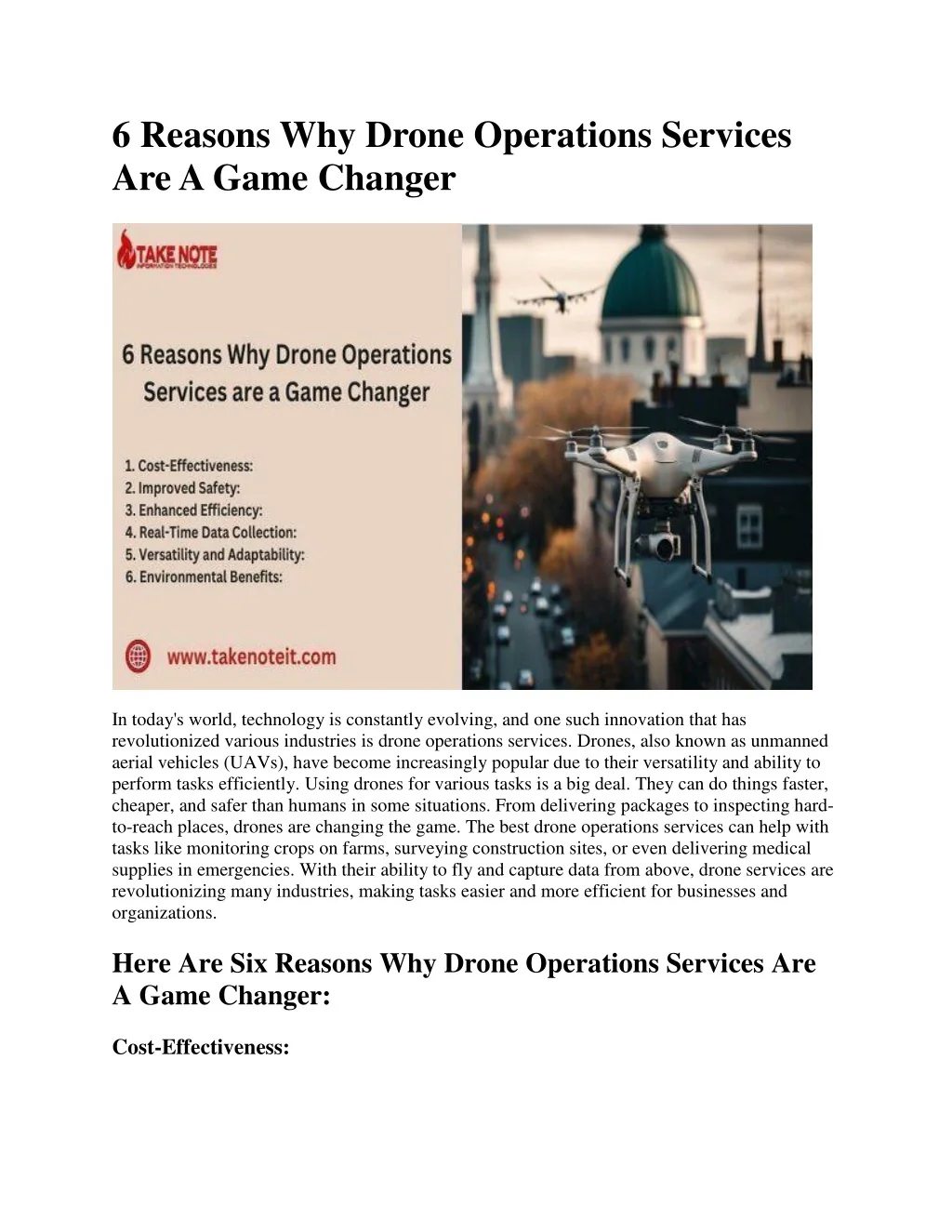 PPT - 6 Reasons Why Drone Operations Services Are A Game Changer ...