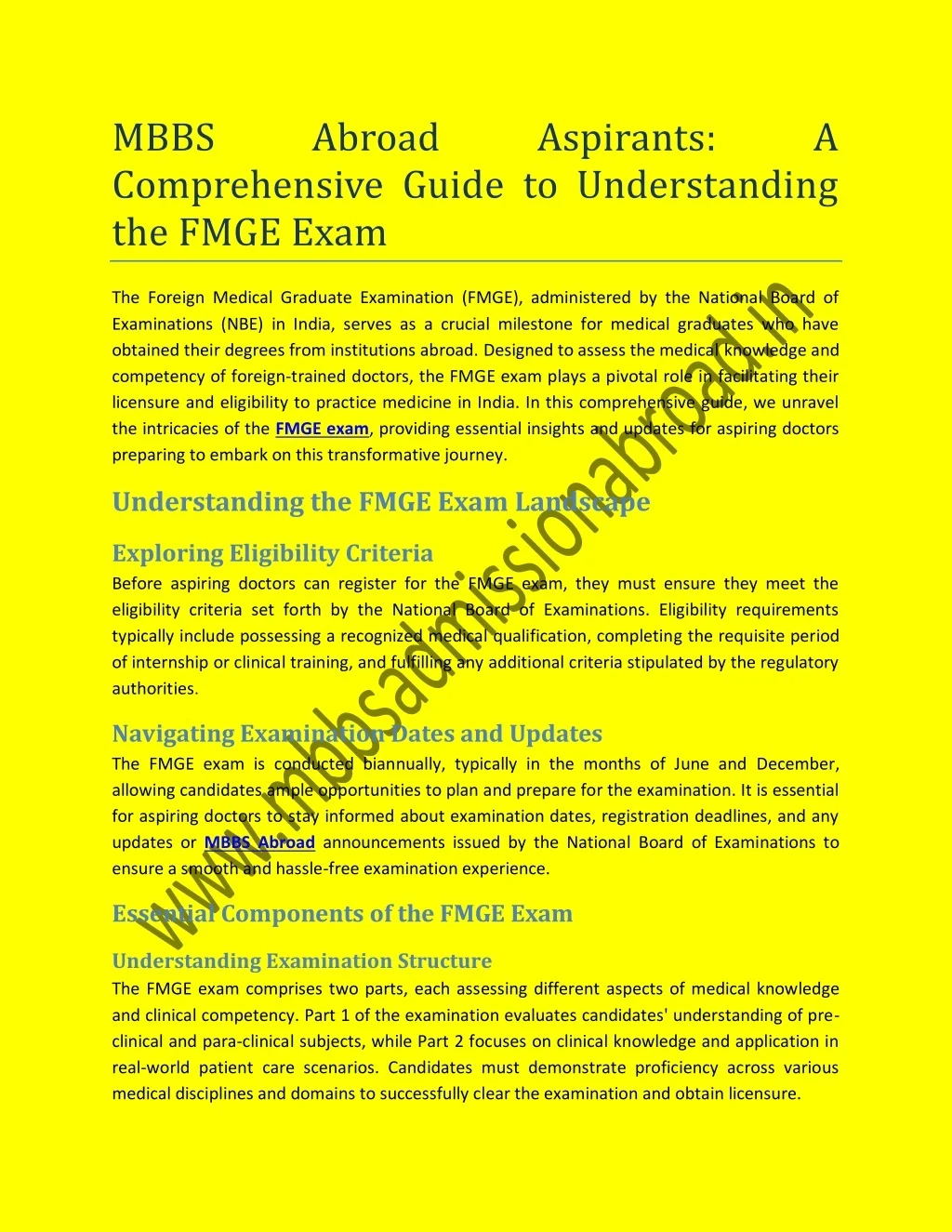 PPT - A Comprehensive Guide to Understanding the FMGE Exam.pdf ...