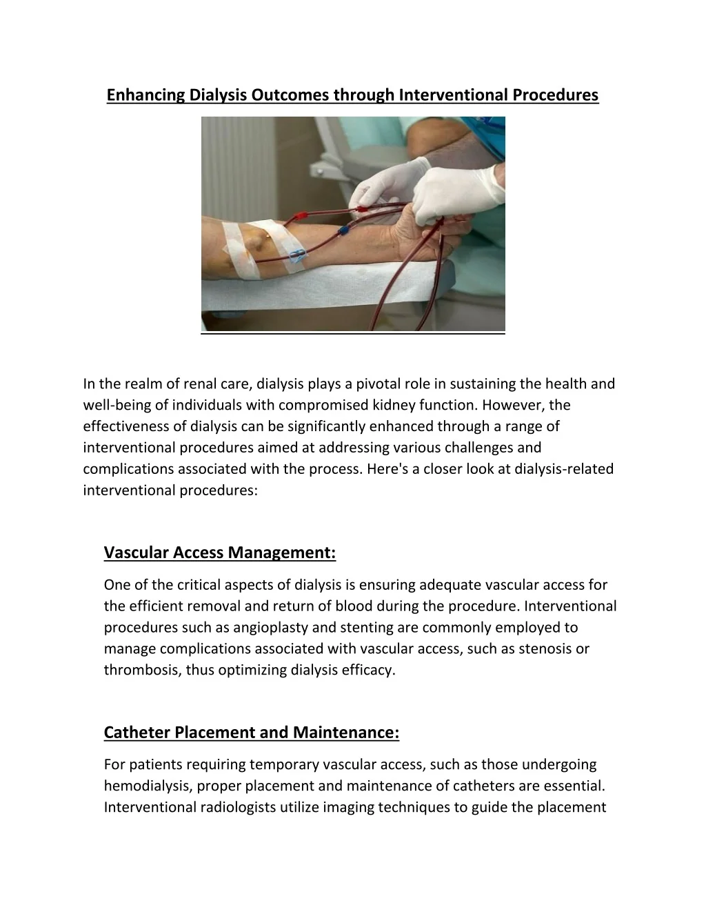 PPT - Enhancing Dialysis Outcomes through Interventional Procedures ...