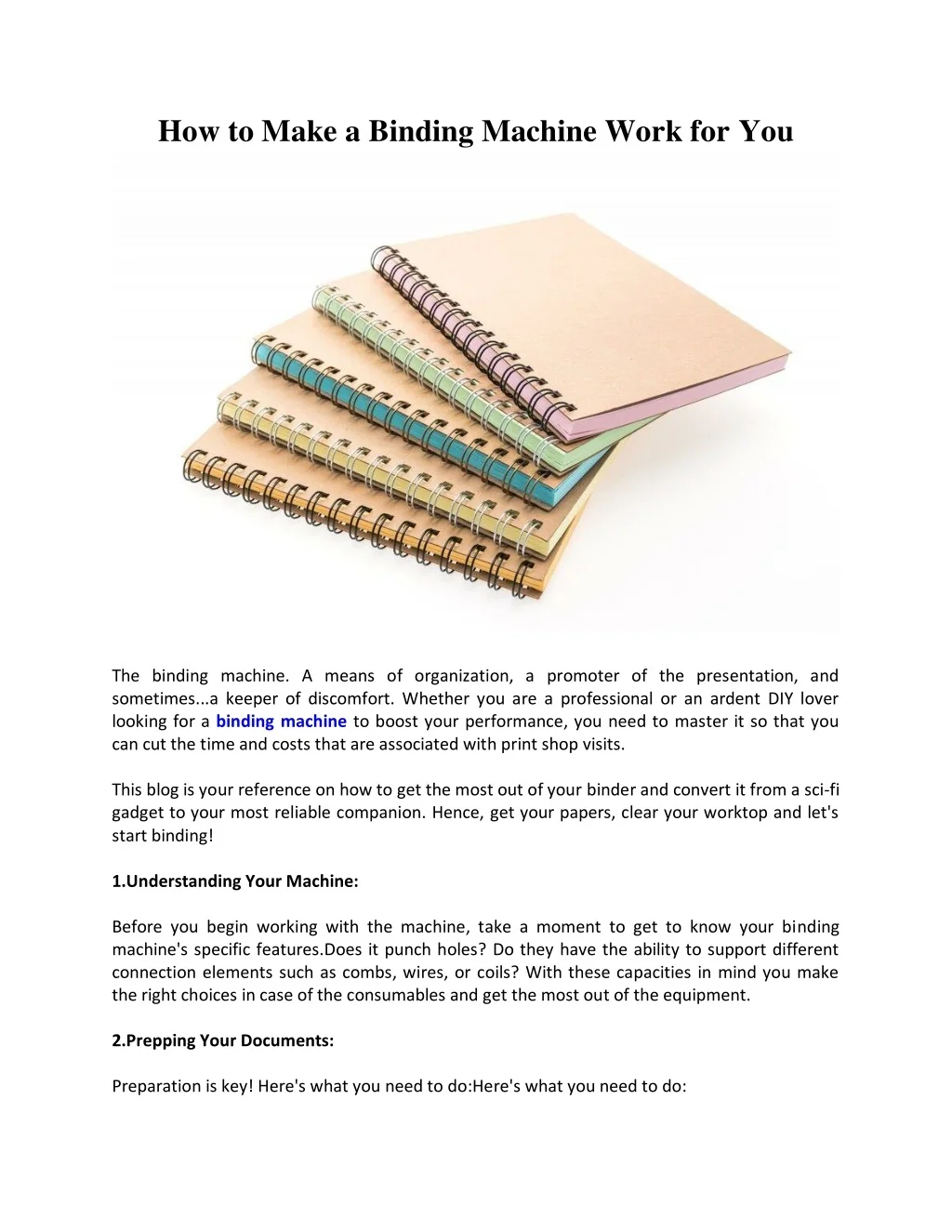 PPT - How to Make a Binding Machine Work for You PowerPoint ...