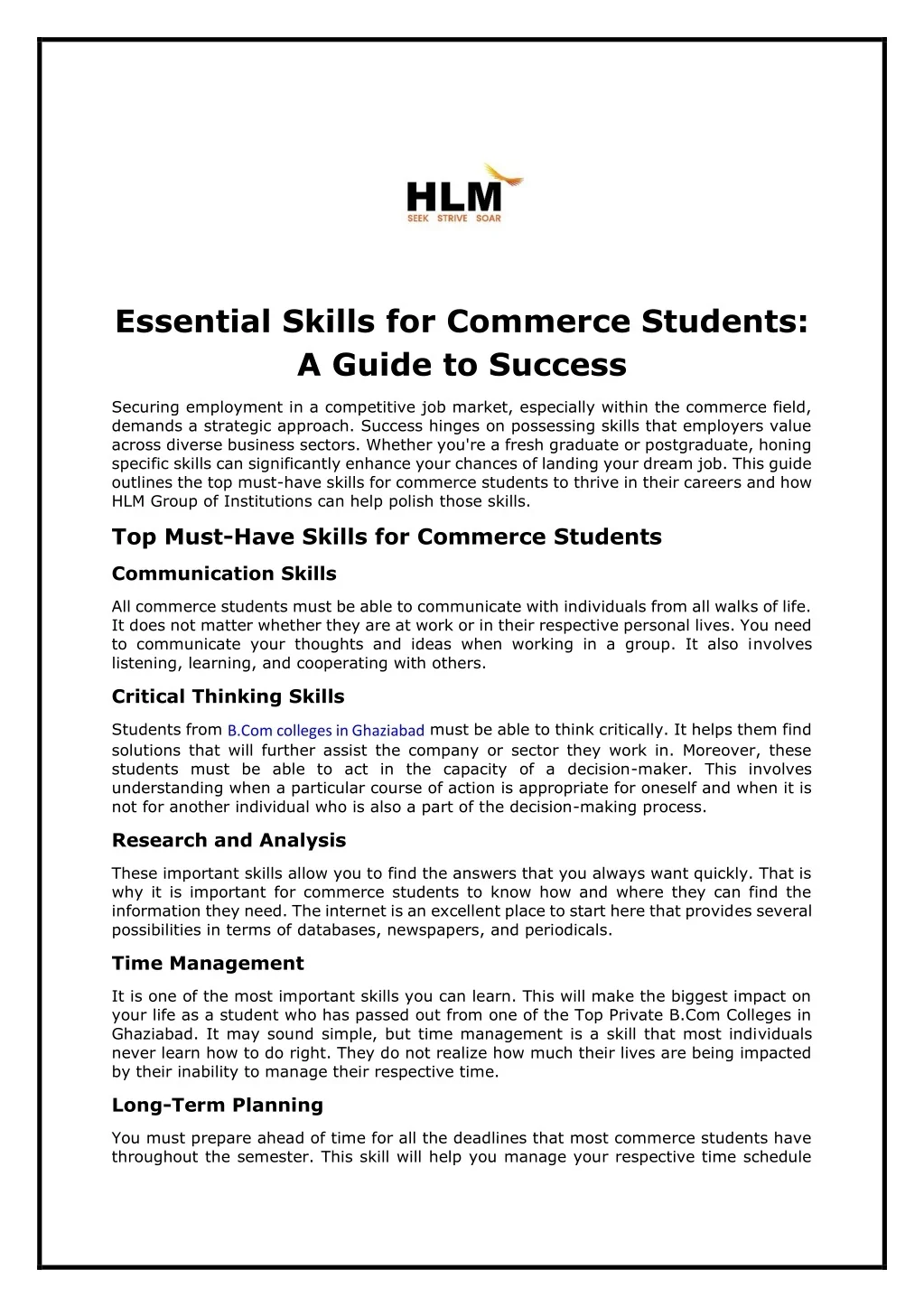 PPT - Essential Skills for Commerce Students PowerPoint Presentation ...