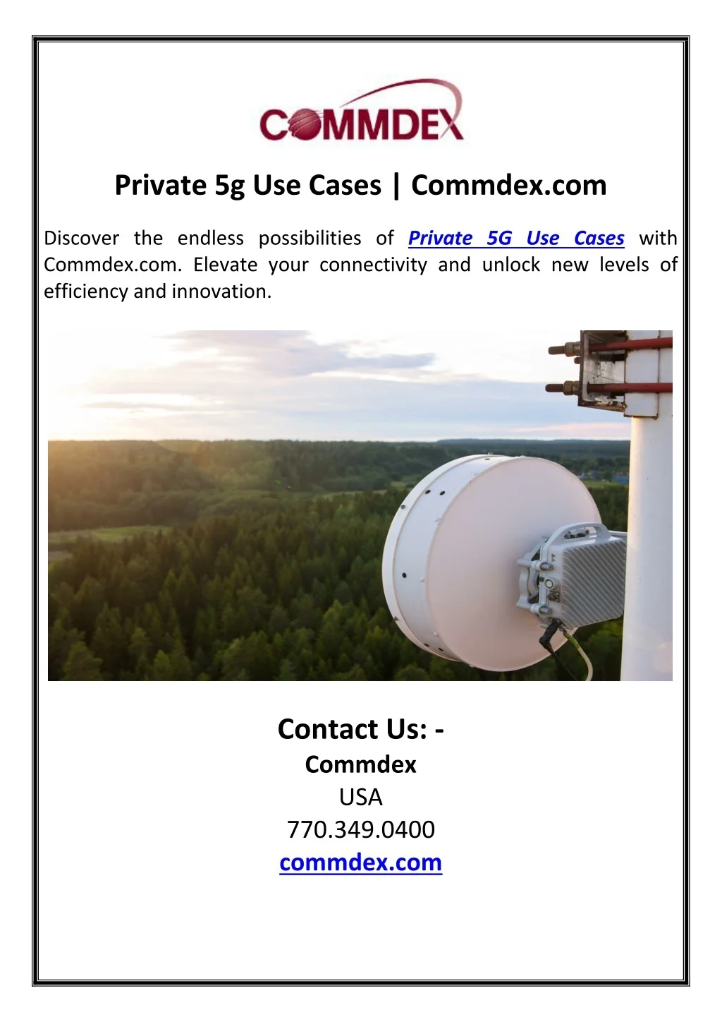 PPT - Private 5g Use Cases Commdex.com PowerPoint Presentation, free ...