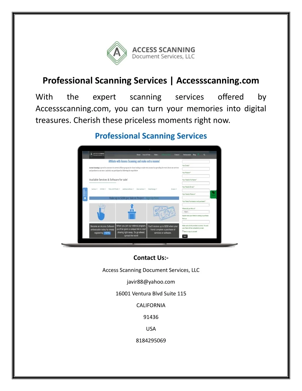 PPT - Professional Scanning Services Accessscanning PowerPoint ...