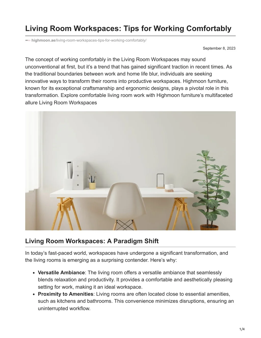PPT - highmoon.ae-Living Room Workspaces Tips for Working Comfortably ...