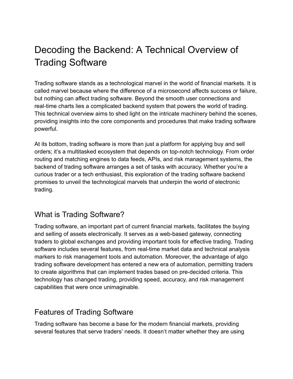 PPT - Decoding the Backend: A Technical Overview of Trading Software PowerPoint Presentation ...