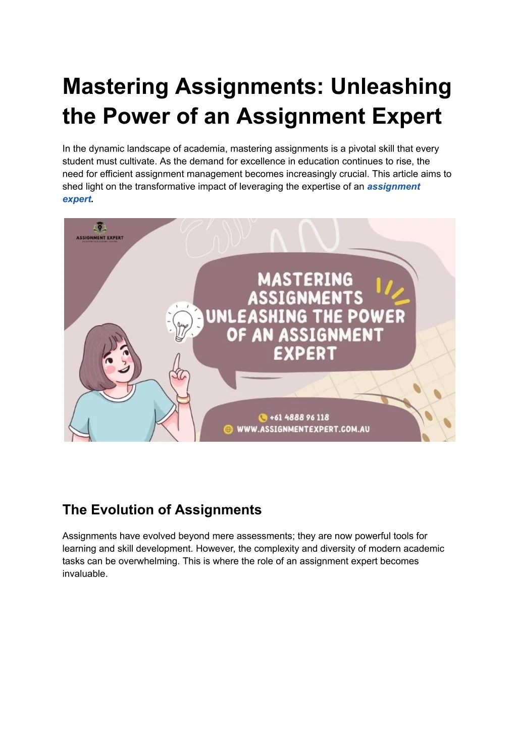PPT - Mastering Assignments: Unleashing the Power of an Assignment Expert PowerPoint ...