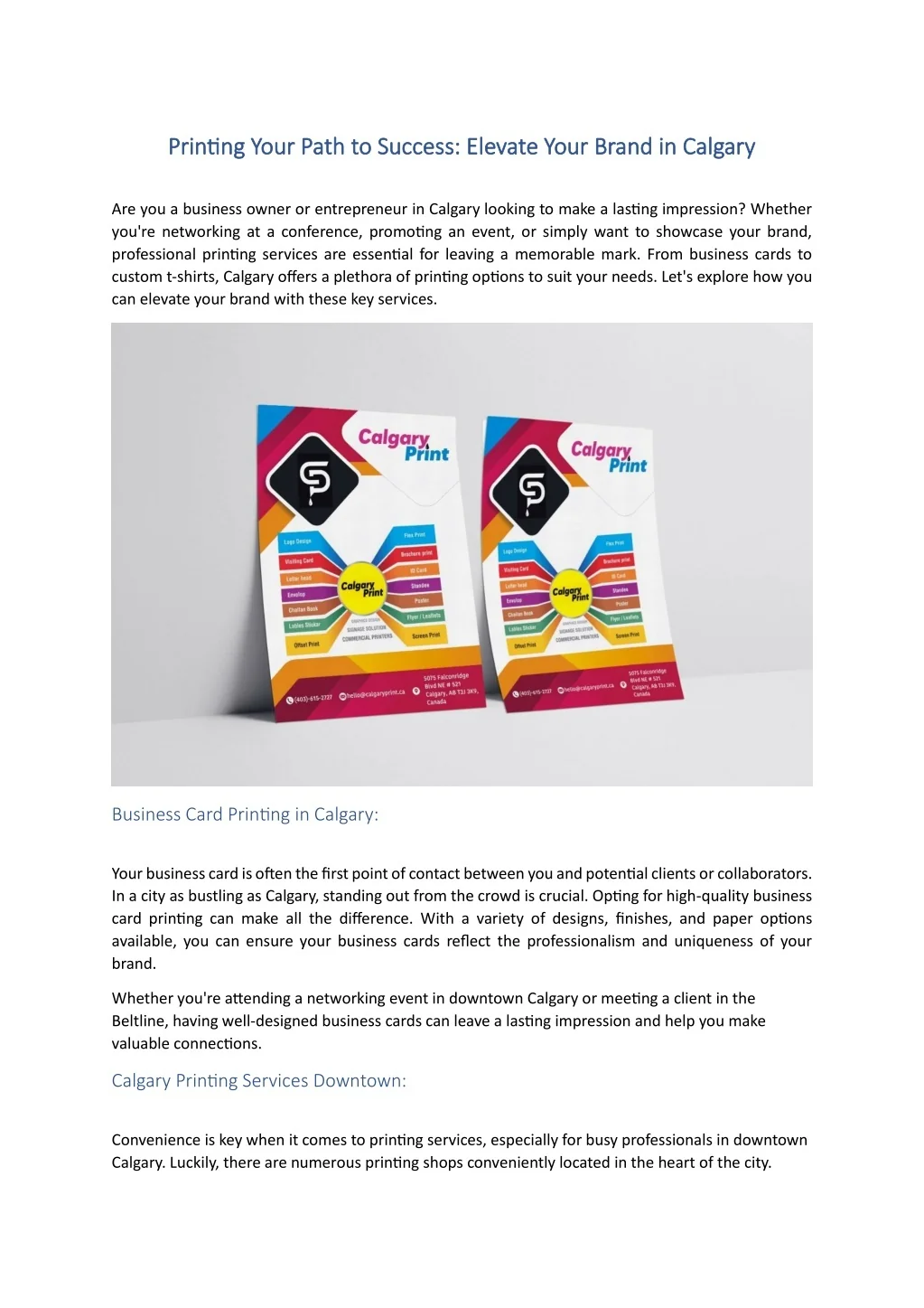 PPT - Printing Your Path to Success Elevate Your Brand in Calgary ...