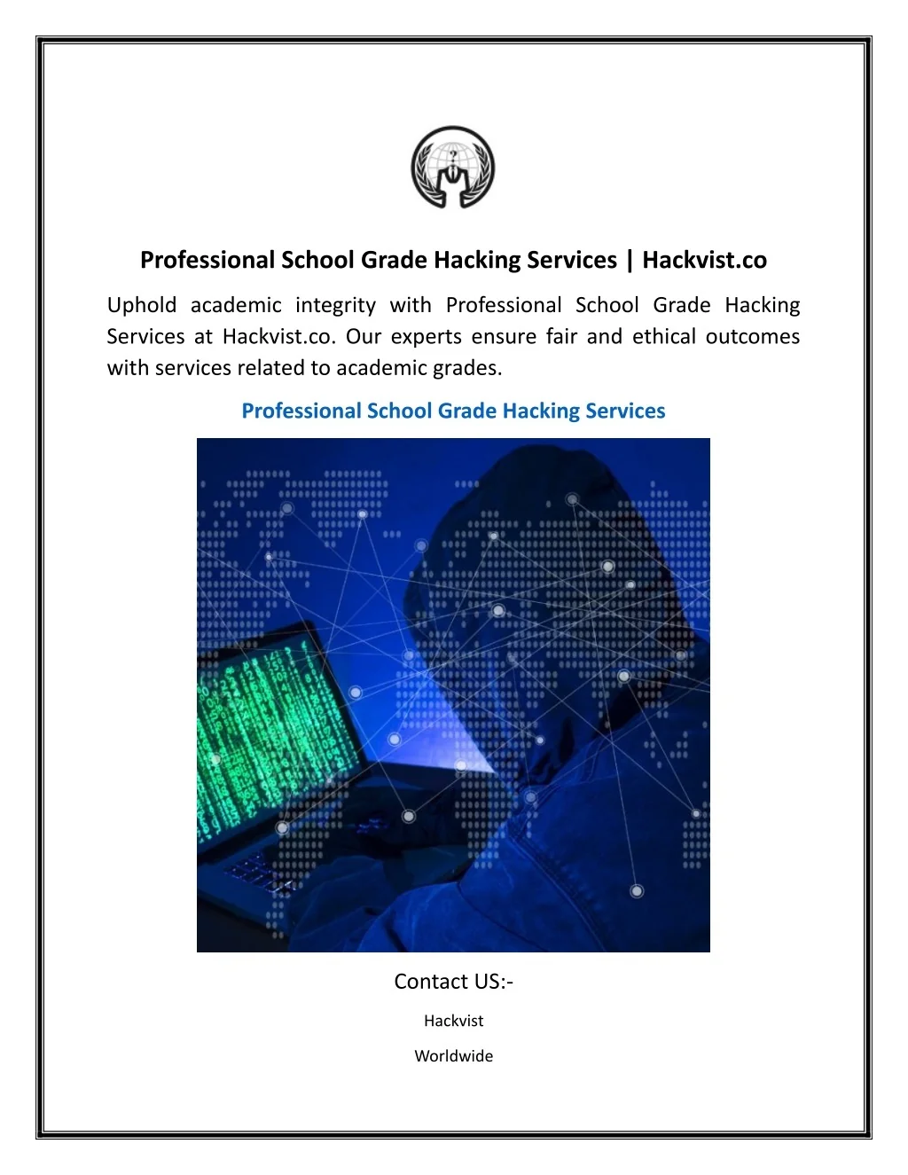 PPT - Professional School Grade Hacking Services Hackvist.co PowerPoint ...