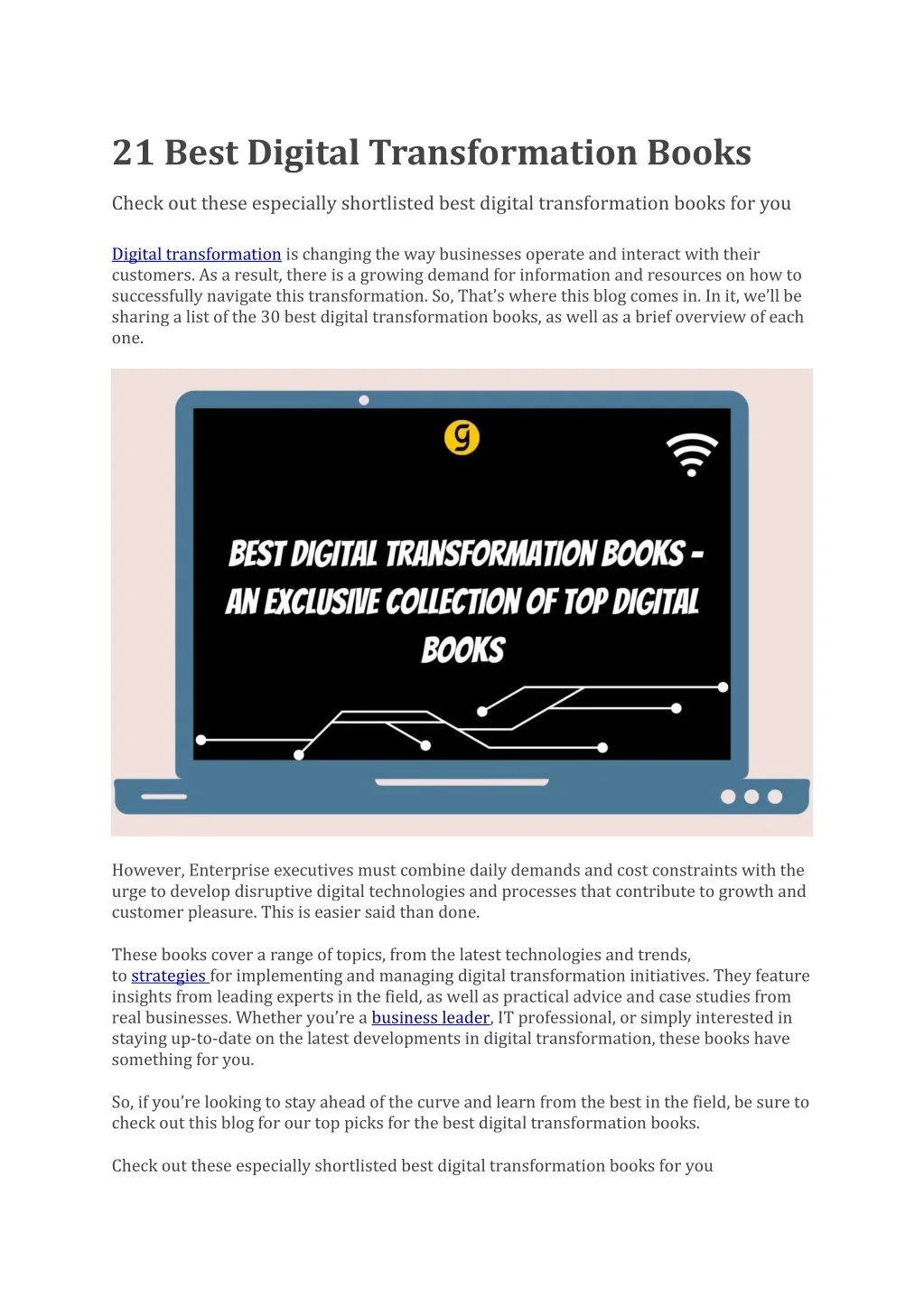 PPT - 21 Best Digital Transformation Books PowerPoint Presentation ...